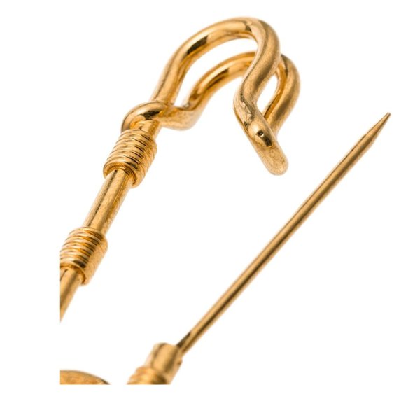 Versace | Jewelry | New Versace Gold Tone Medusa Safety Pin Brooch ...